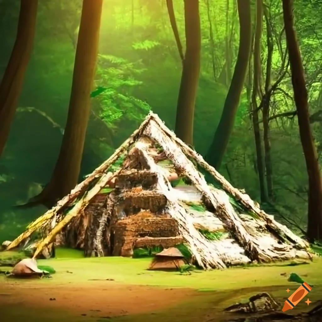 Tribe pyramid in a forest setting on Craiyon