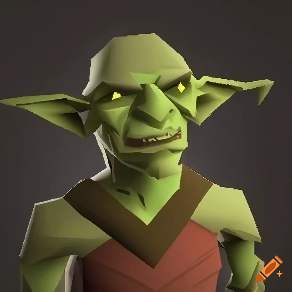 Old school runescape goblin character on Craiyon
