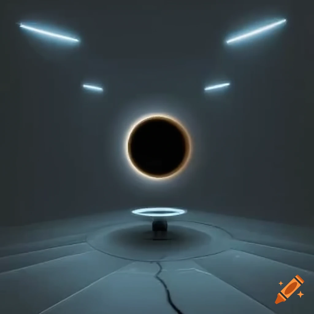 Laboratory with a containment sphere holding a black hole on Craiyon