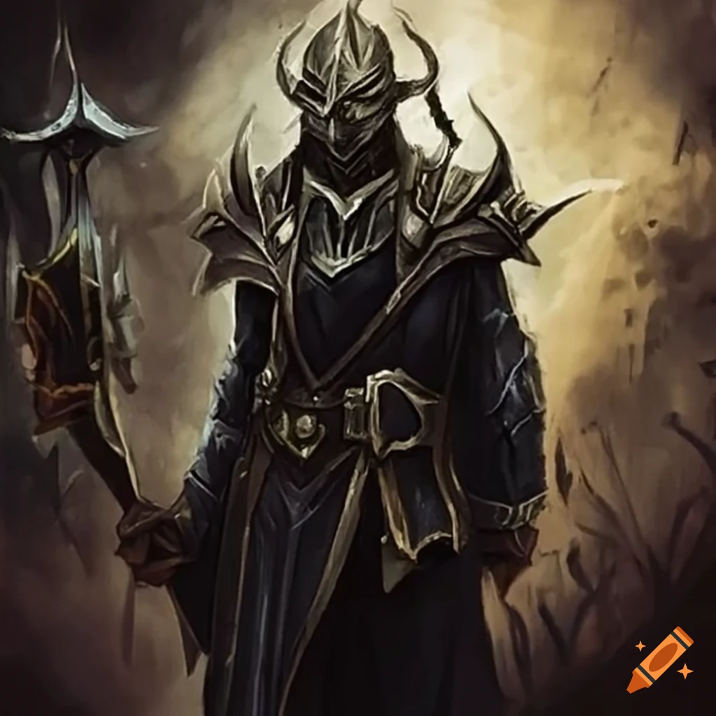 Blighted mage with iron mask on Craiyon