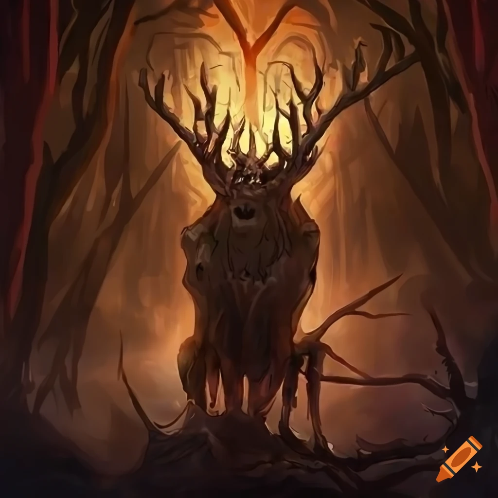 Blighted deer god on Craiyon
