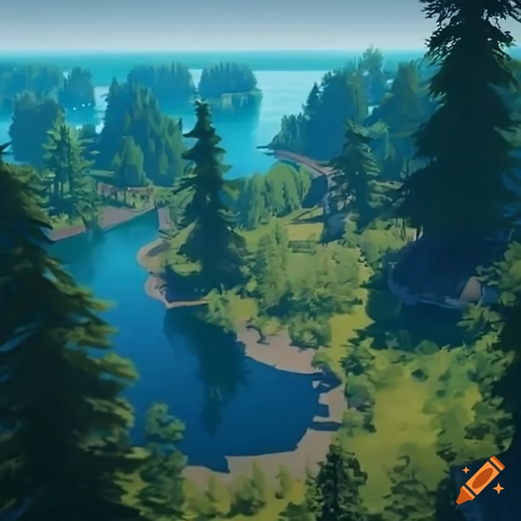 Calm and peaceful swedish town in a video game on Craiyon