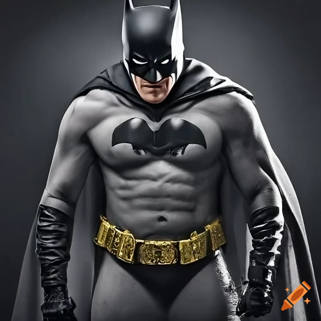 Batman holding a wrestling title on Craiyon