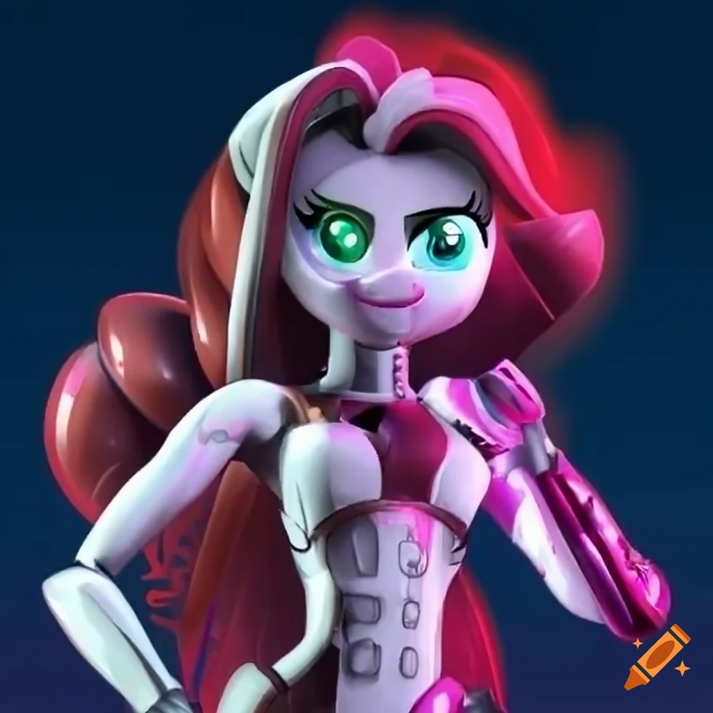 Sci-fi my little pony humanoid android on Craiyon