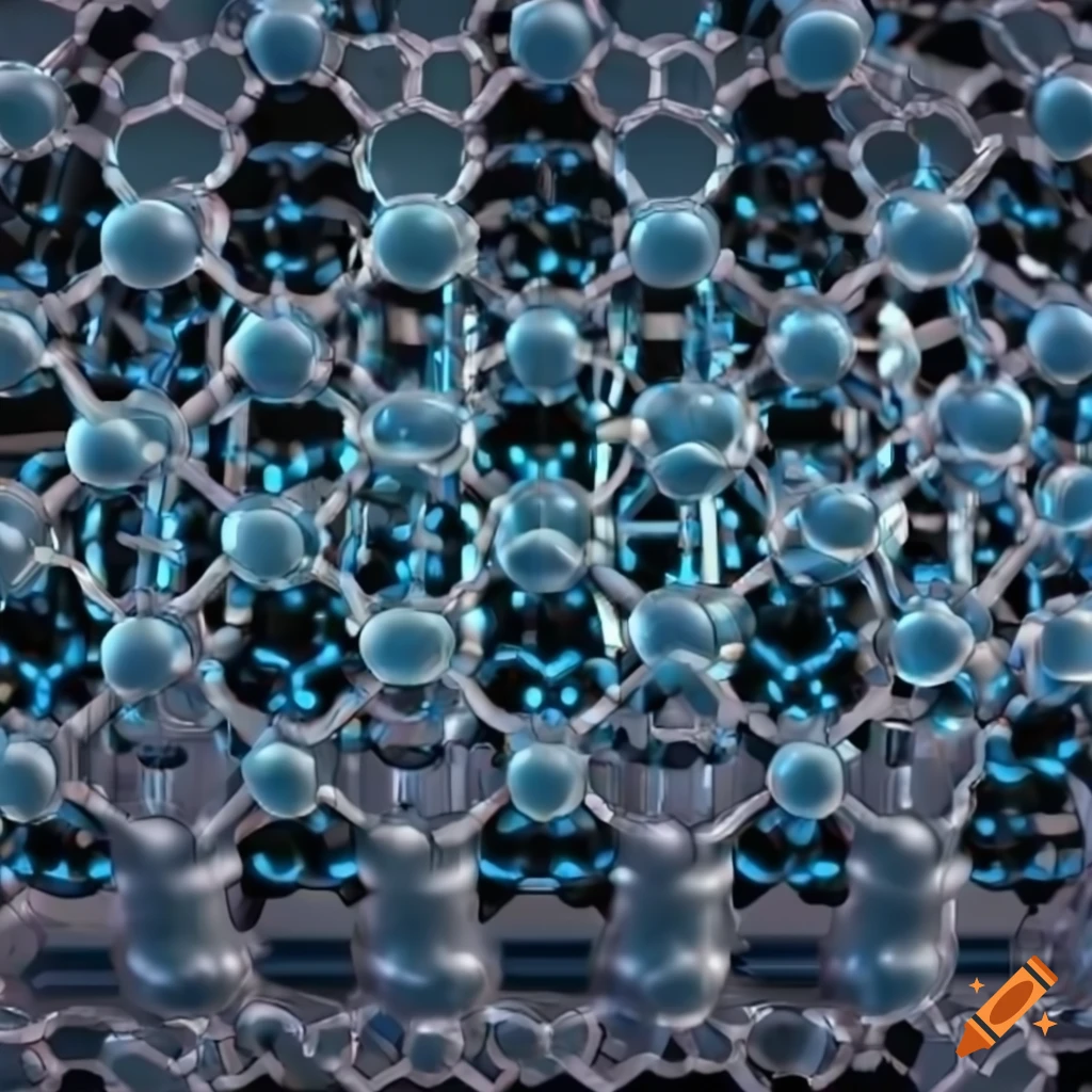 Detailed 3d rendering of graphene lattice structure on Craiyon