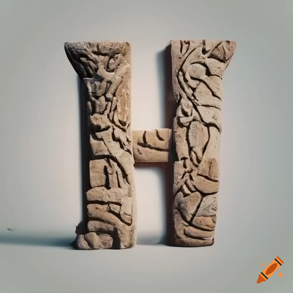 Stone carved letter h on Craiyon