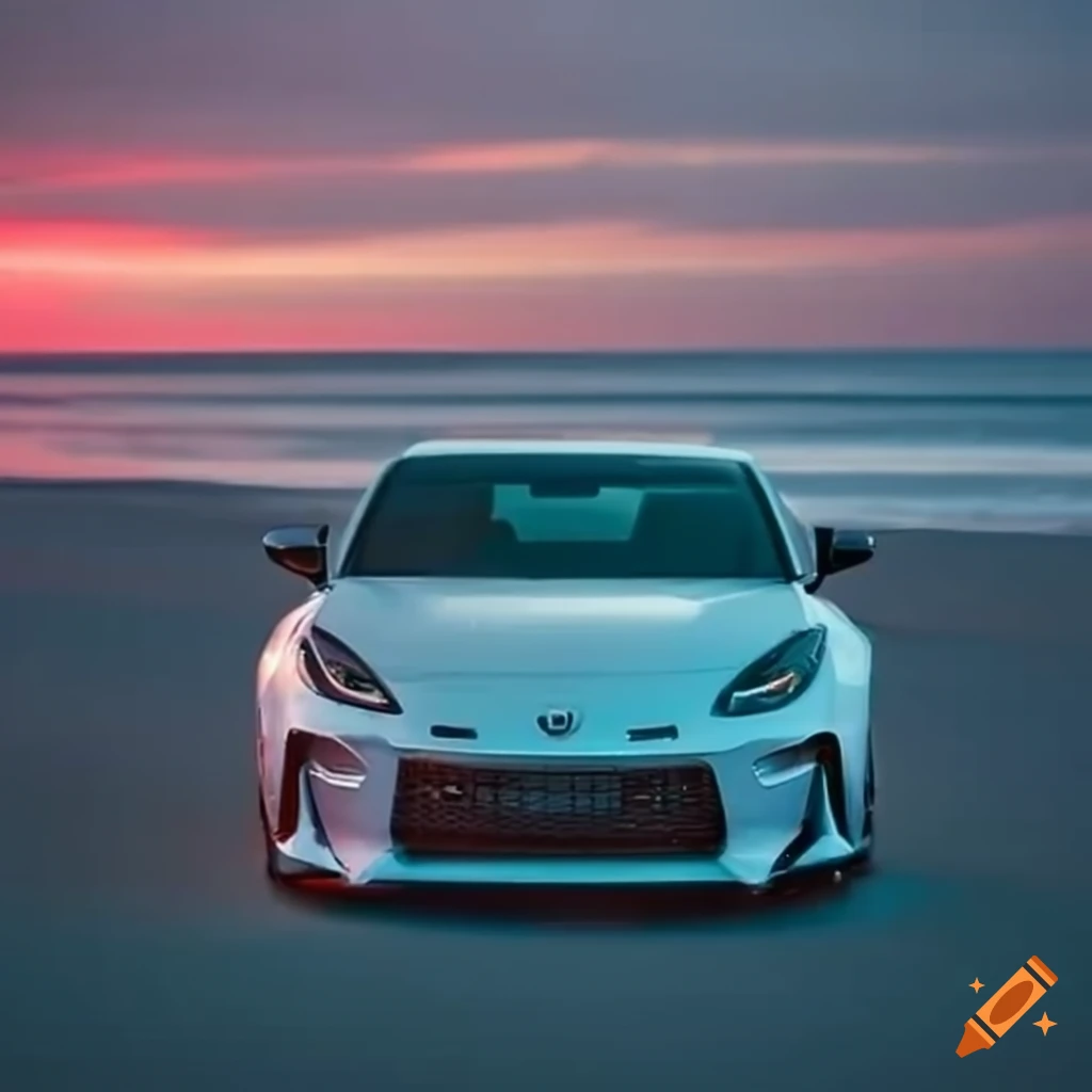 Toyota gr86 on the beach on Craiyon