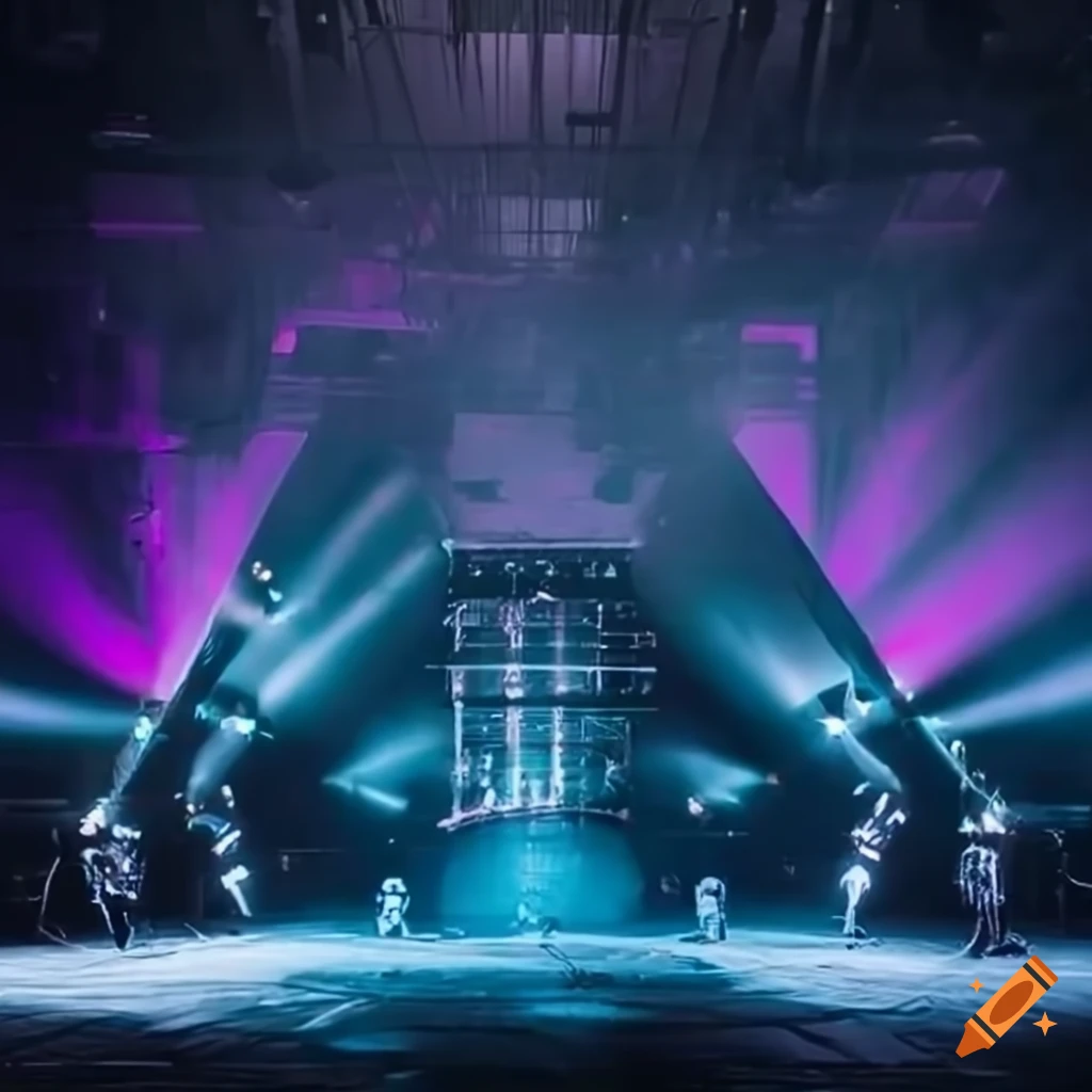 Dynamic new edition concert with vibrant stage lighting on Craiyon