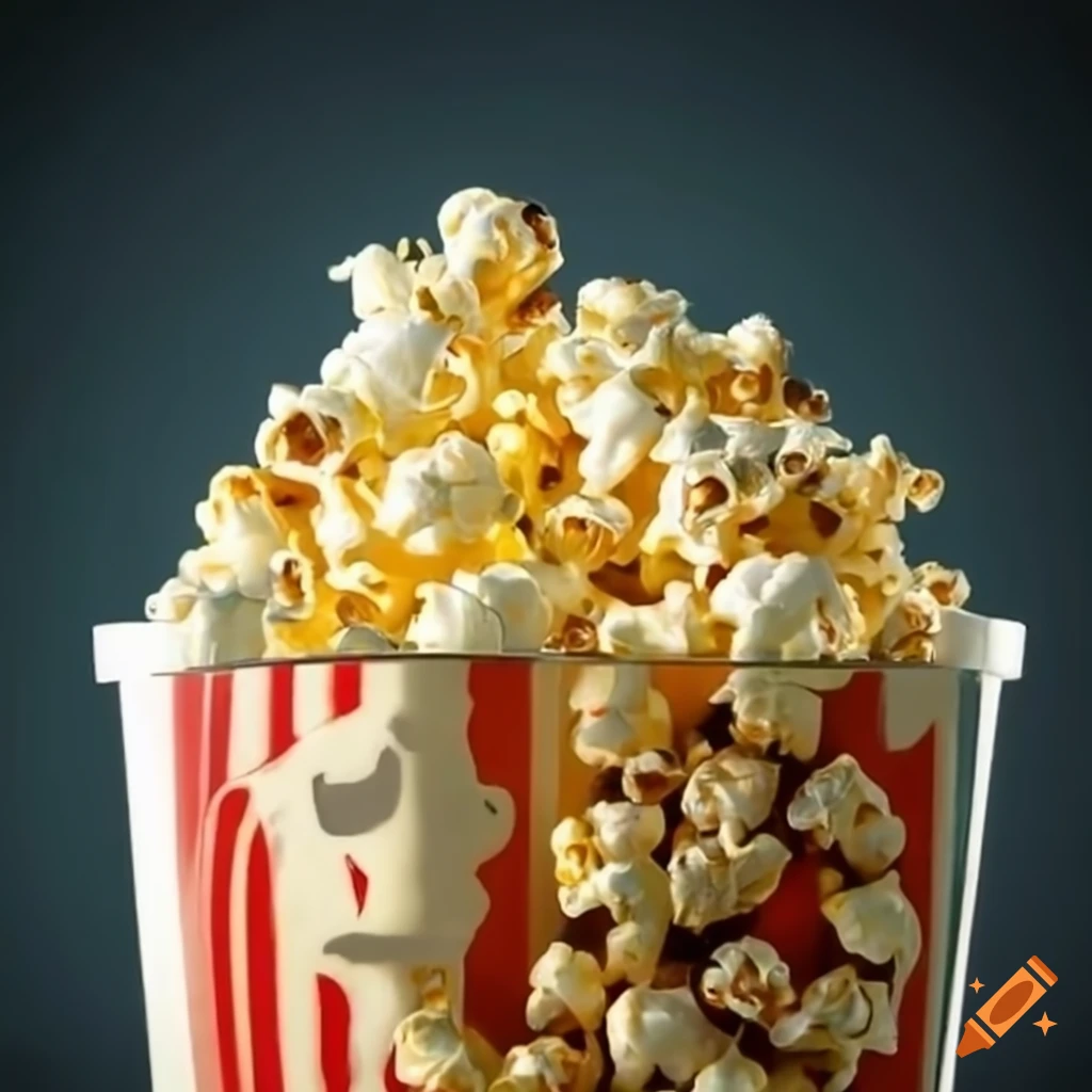 Popcorn eating a smaller popcorn on Craiyon