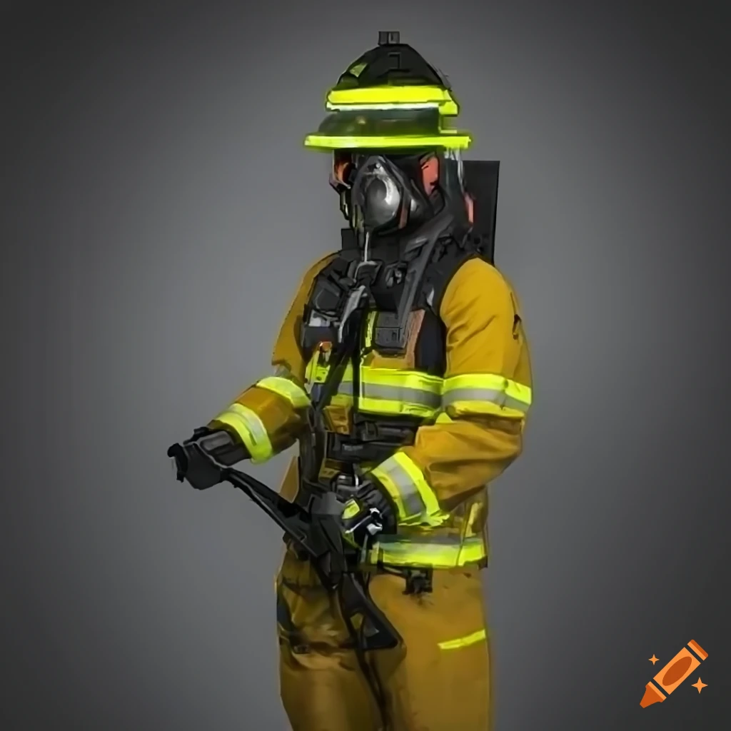 Futuristic sci-fi firefighter on Craiyon