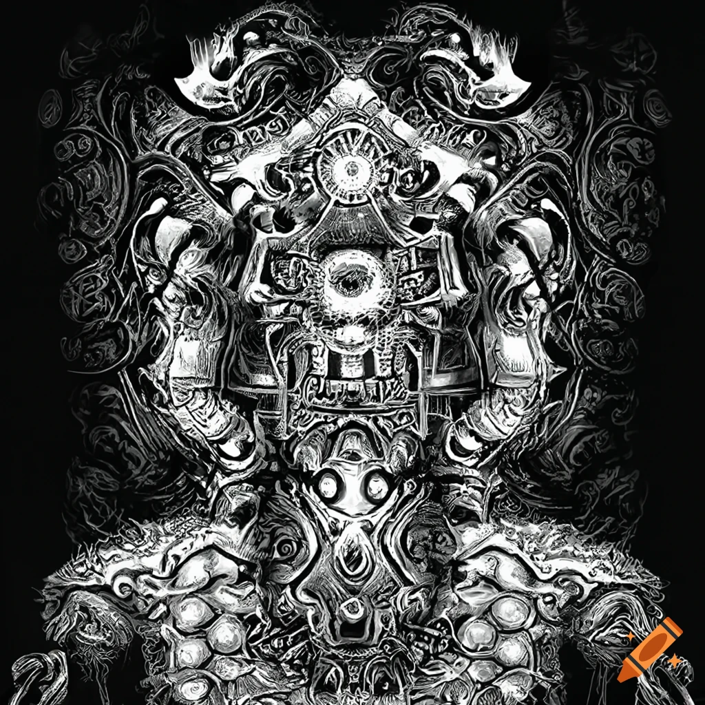 Intricate robotic shaman casting mystical spells with glowing orbs on ...