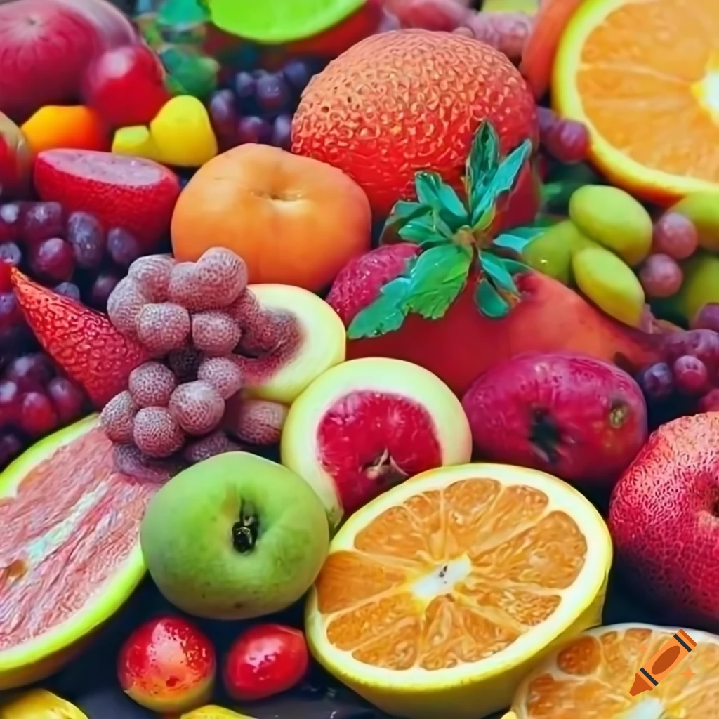 Mix of different fruits on Craiyon