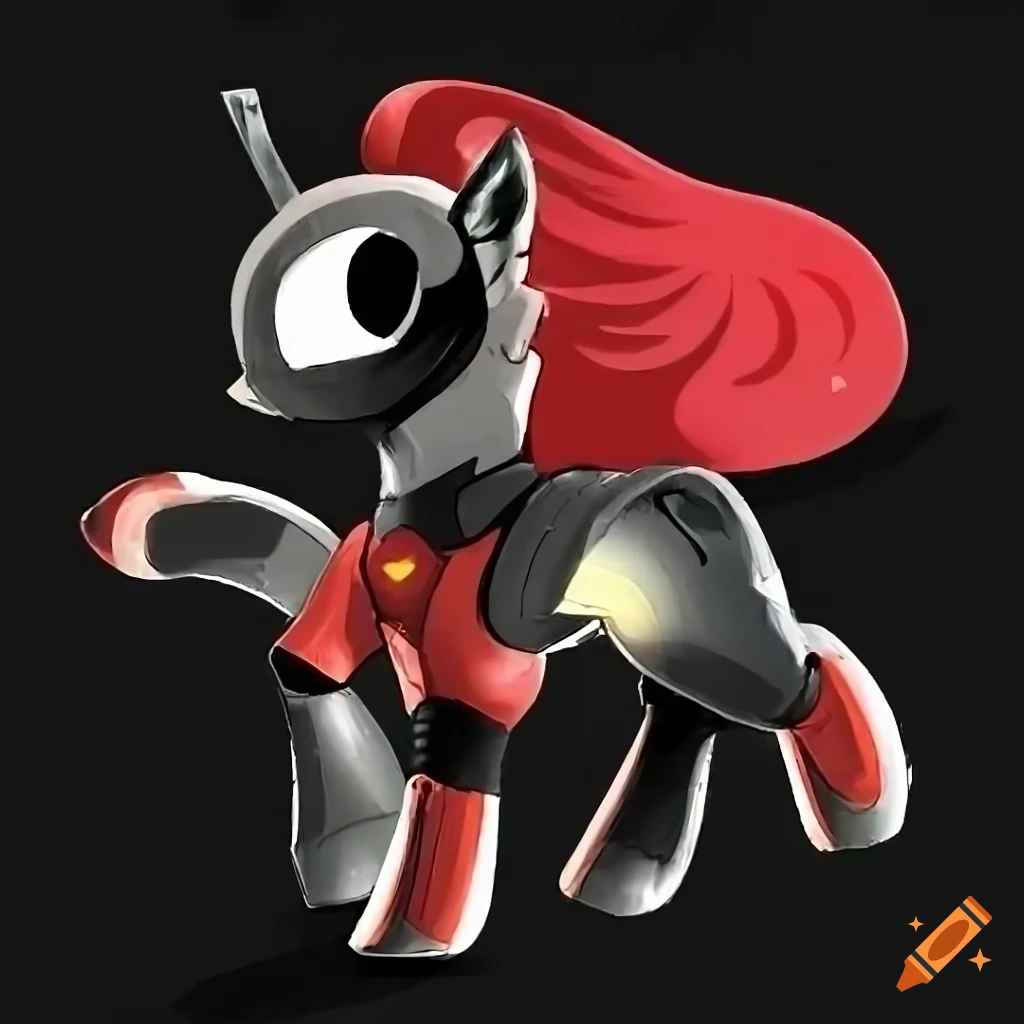 Sci-fi humanoid android resembling a my little pony character on Craiyon