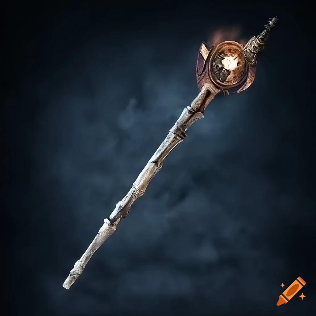 Medieval fantasy mage staff on Craiyon