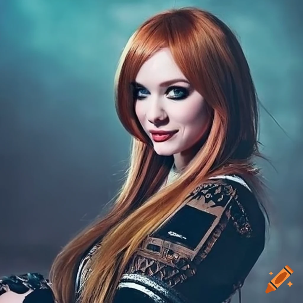 Christina hendricks cosplaying as avril lavigne on Craiyon