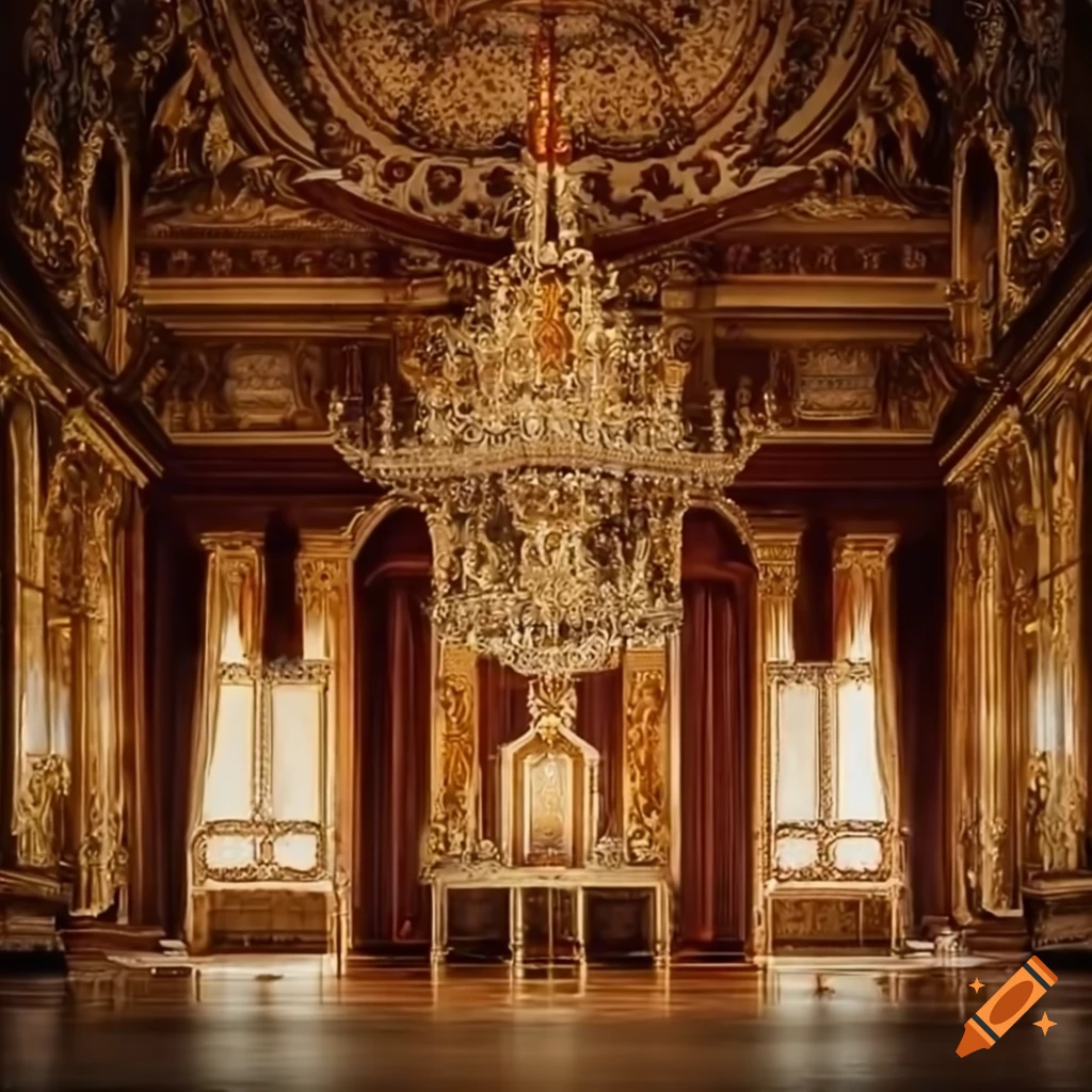 Royal court session in an elegant hall with intricate detailing on Craiyon