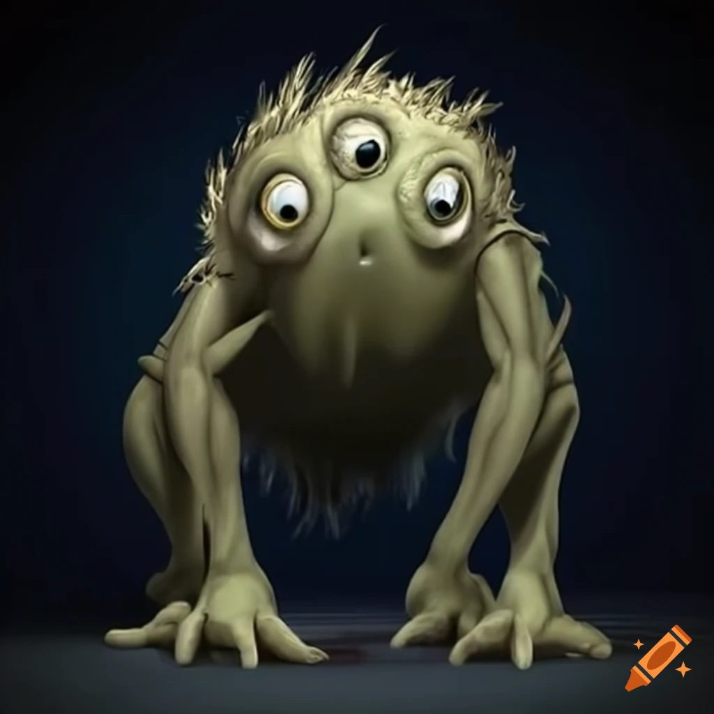 Monster with four eyes and four legs on Craiyon