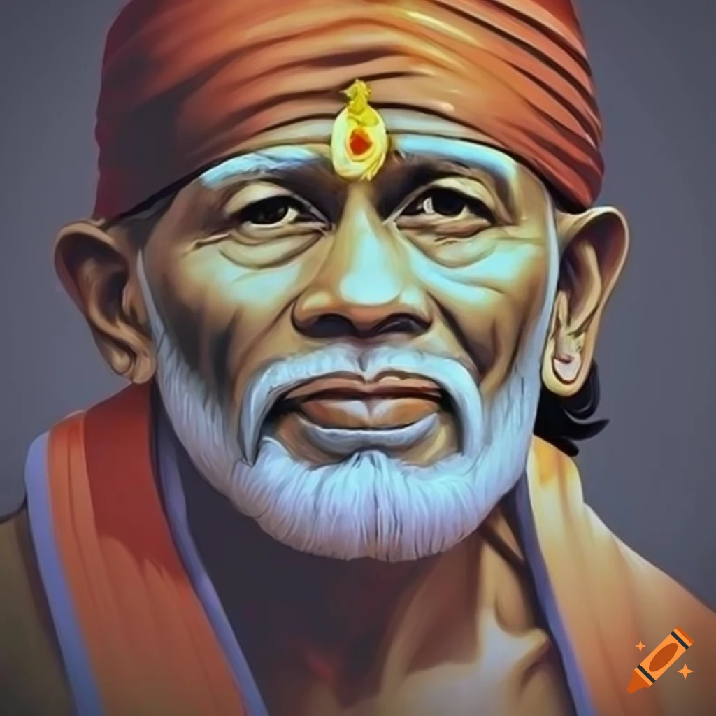 Intricately detailed digital art of realistic God Sai Baba on Craiyon