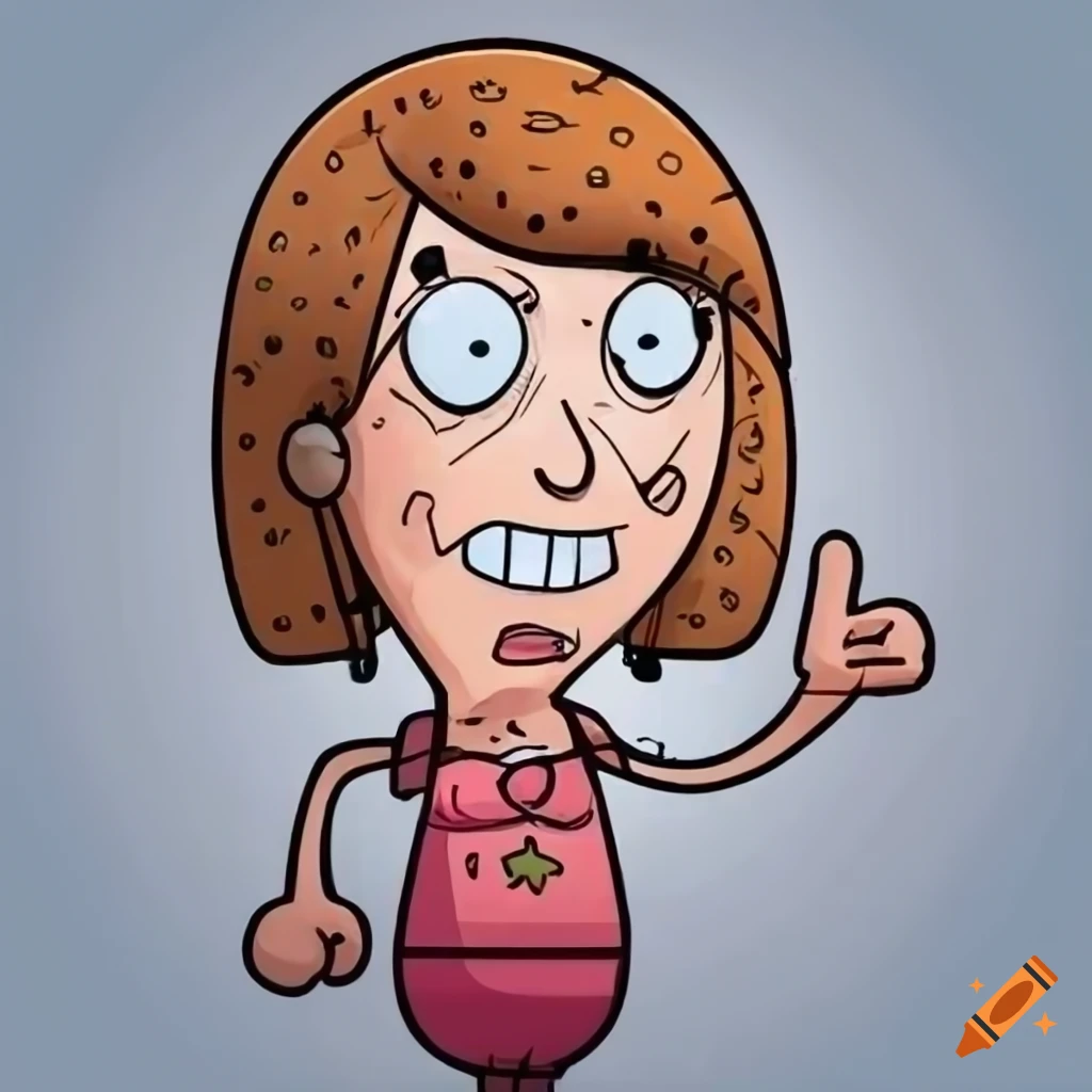 Colorful cartoon illustration of an italian woman telling a story with ...