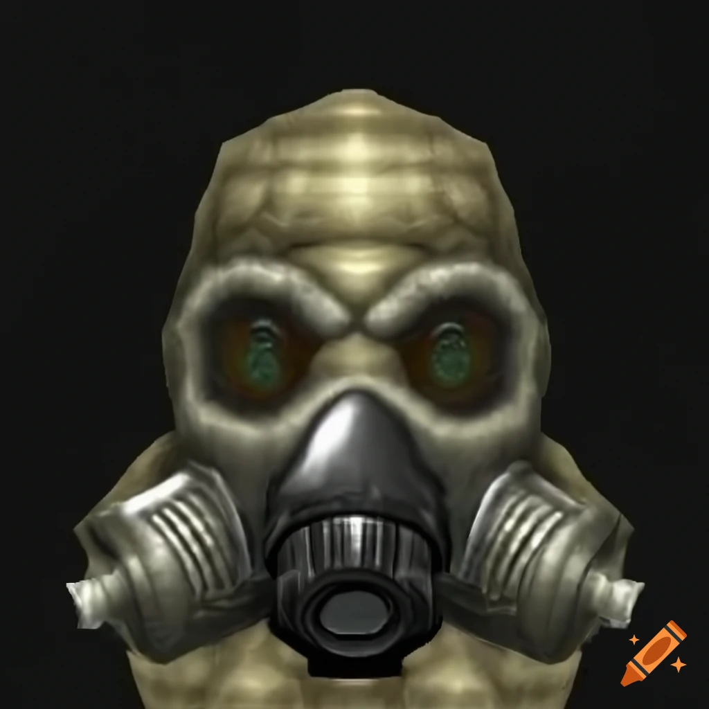 Dwarven gas mask enemy from Final Fantasy IX in battle on Craiyon