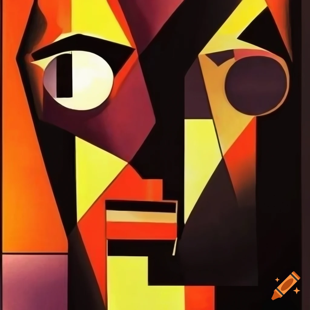 Abstract people in cubism retro art style on Craiyon