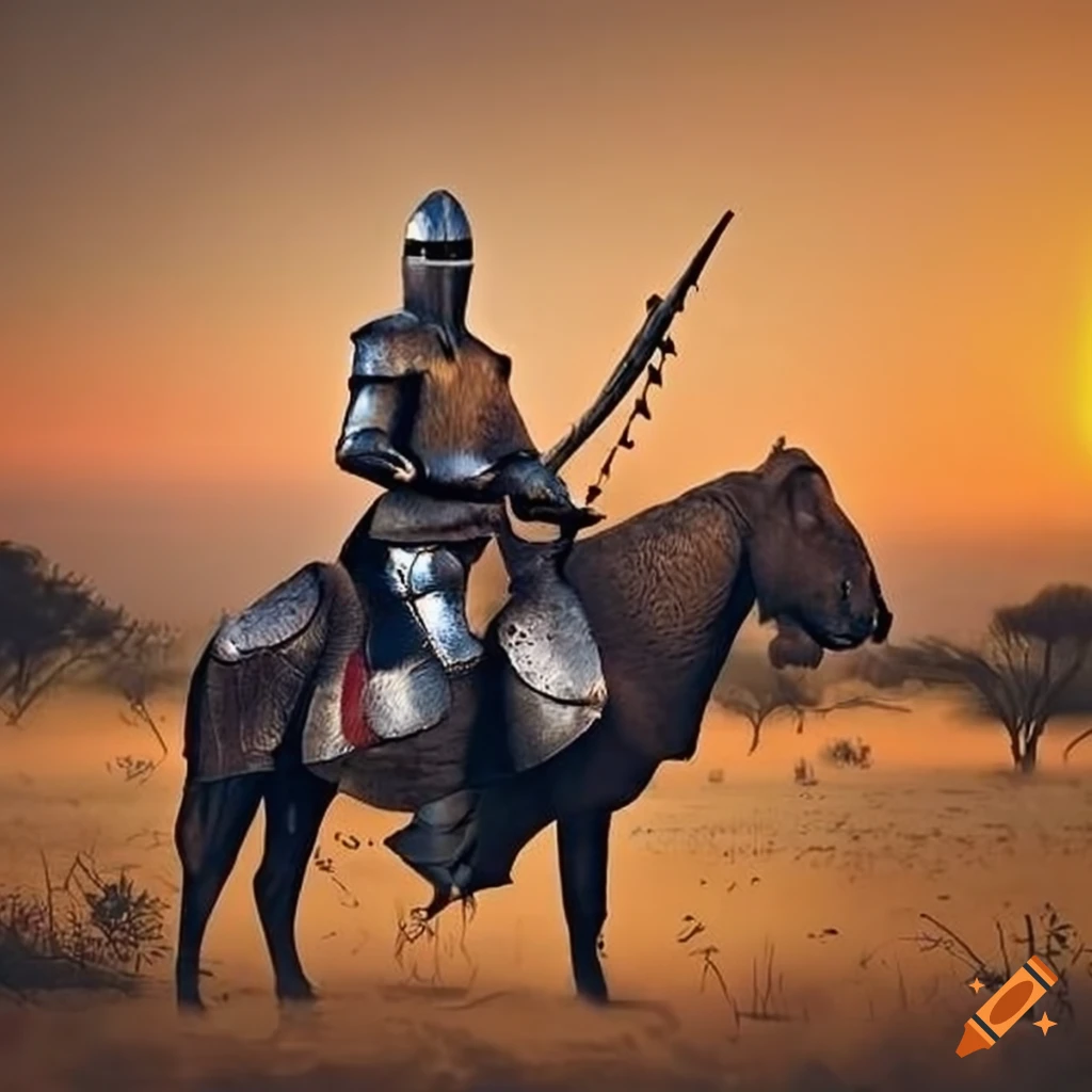 Knight in an african safari setting on Craiyon