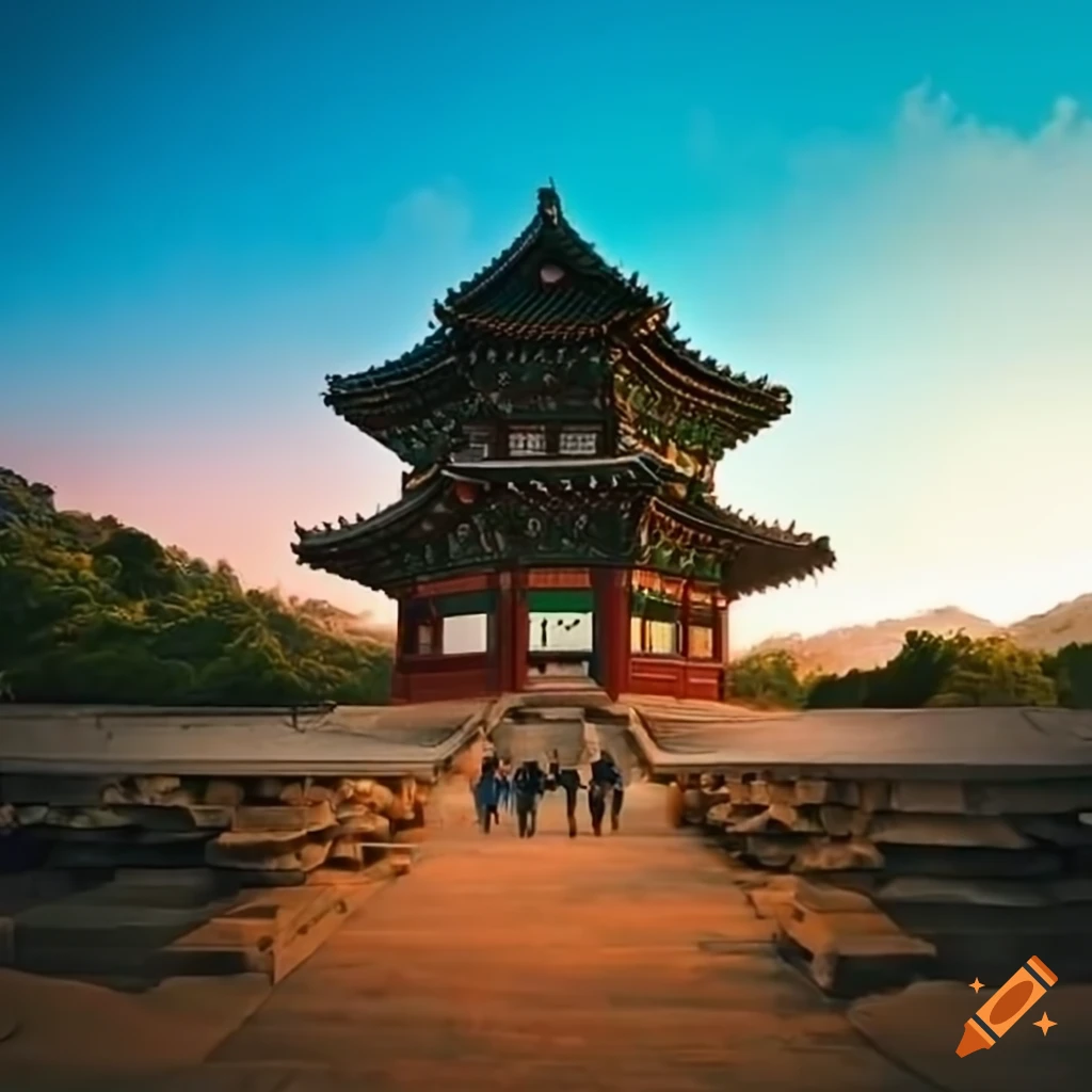 South korean temple on Craiyon