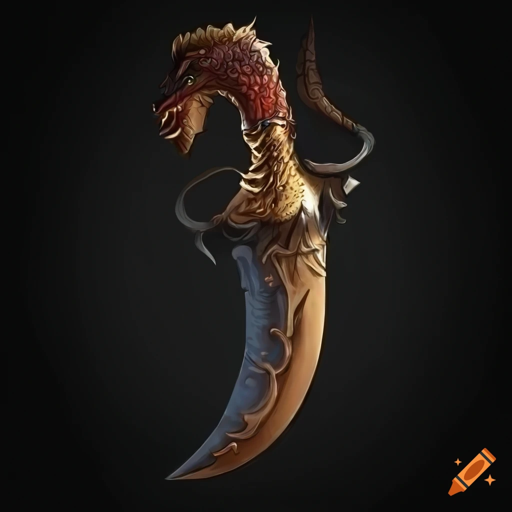 Dagger crafted from a dragon tooth in fantasy art style on Craiyon
