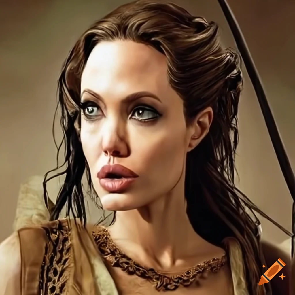 Angelina jolie portraying robin hood on Craiyon