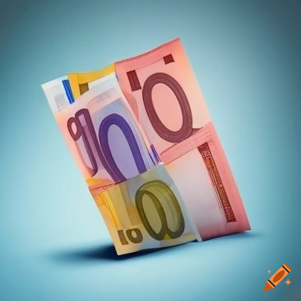 Euro banknotes on Craiyon