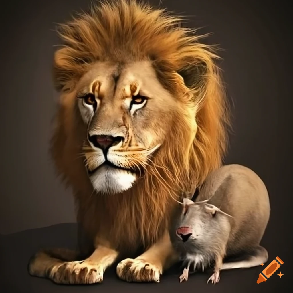 Lion and mouse on Craiyon