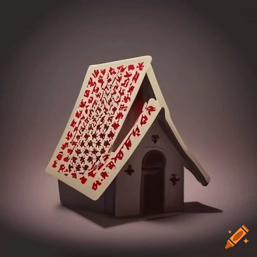 Small playing card house on Craiyon