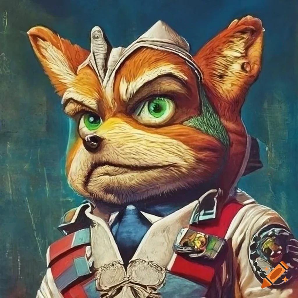 Intricate vintage star fox poster with dizzying details on Craiyon