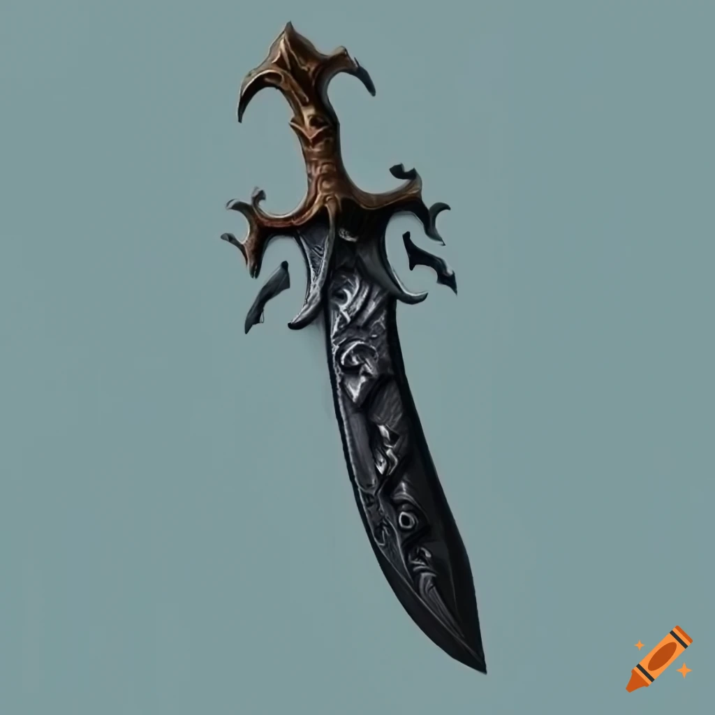 Intricate shadowy dagger design on Craiyon