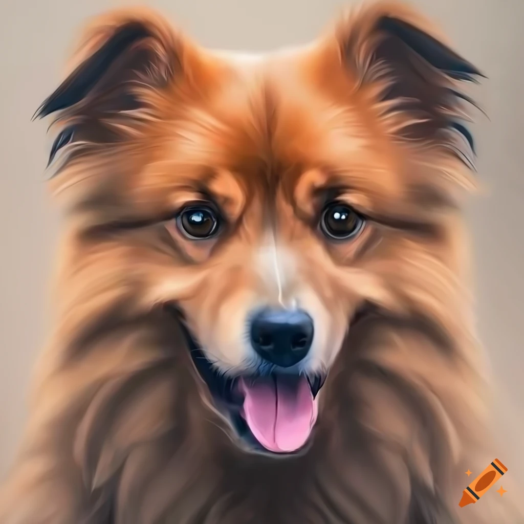 Detailed and artistic portrait of a fluffy dog in high definition on ...