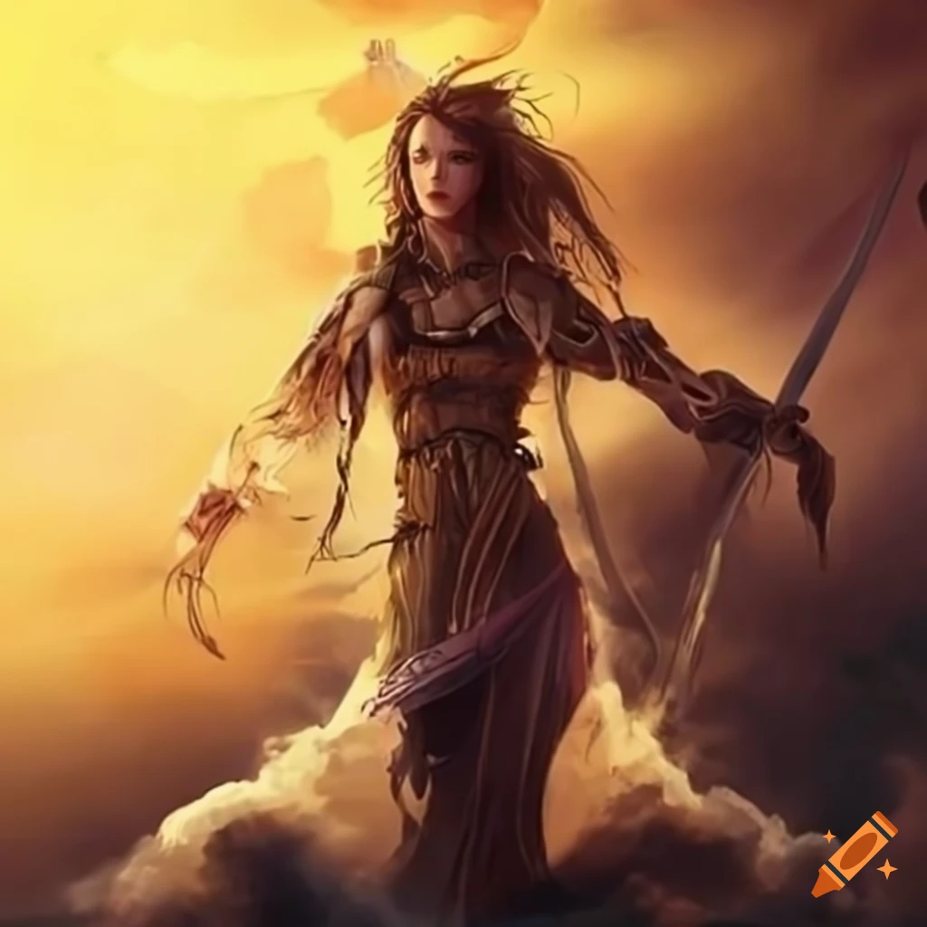 Warrior woman with wind-controlling powers on Craiyon