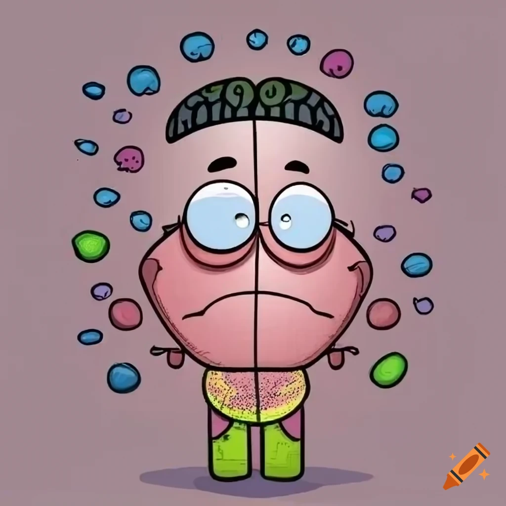 Colorful cartoon illustration depicting intuition on Craiyon