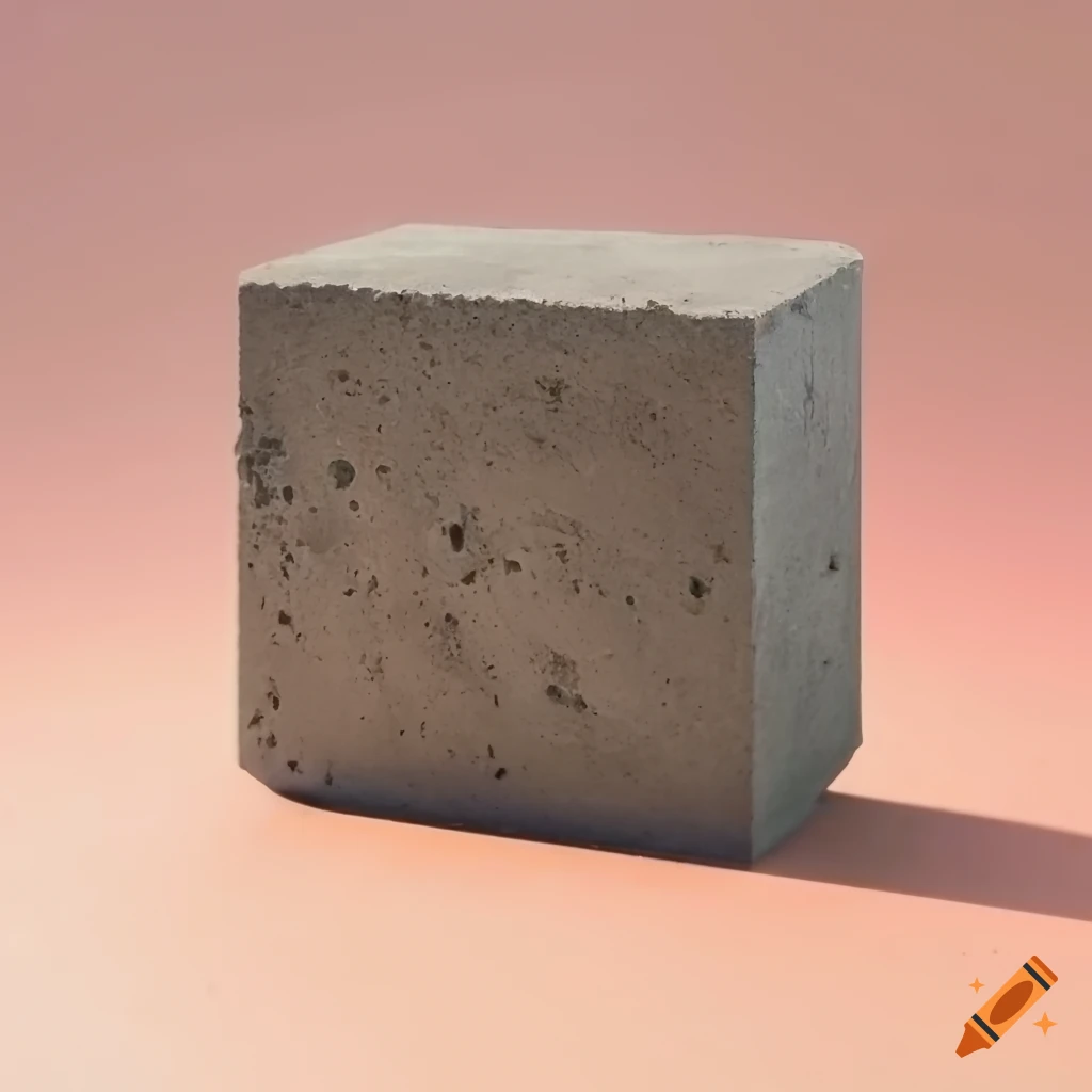 Rectangular prism concrete in harsh sunlight with rough texture on Craiyon