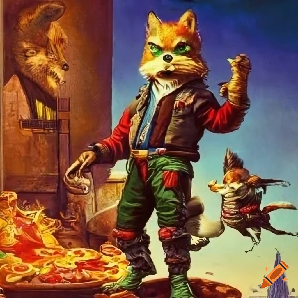 Intricately detailed vintage Star Fox poster inspired by James Gurney ...