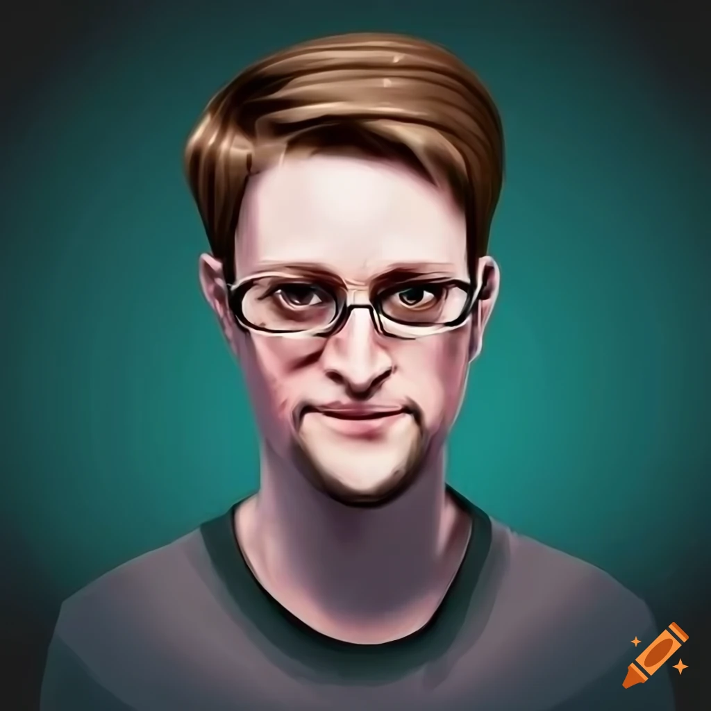 Stylized digital art of Edward Snowden symbolizing cryptocurrency ...