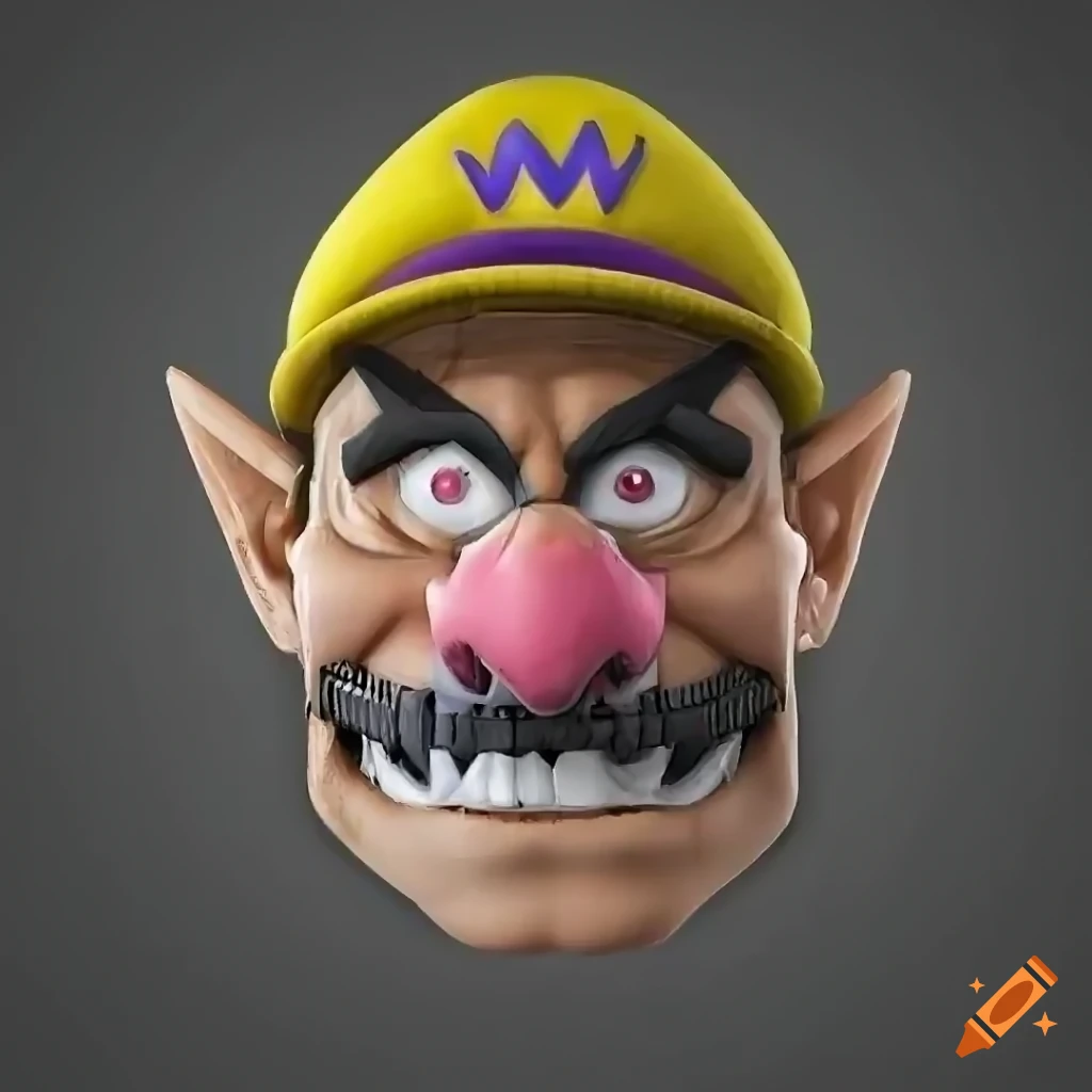 Hyper realistic Wario head with Gygas background on Craiyon