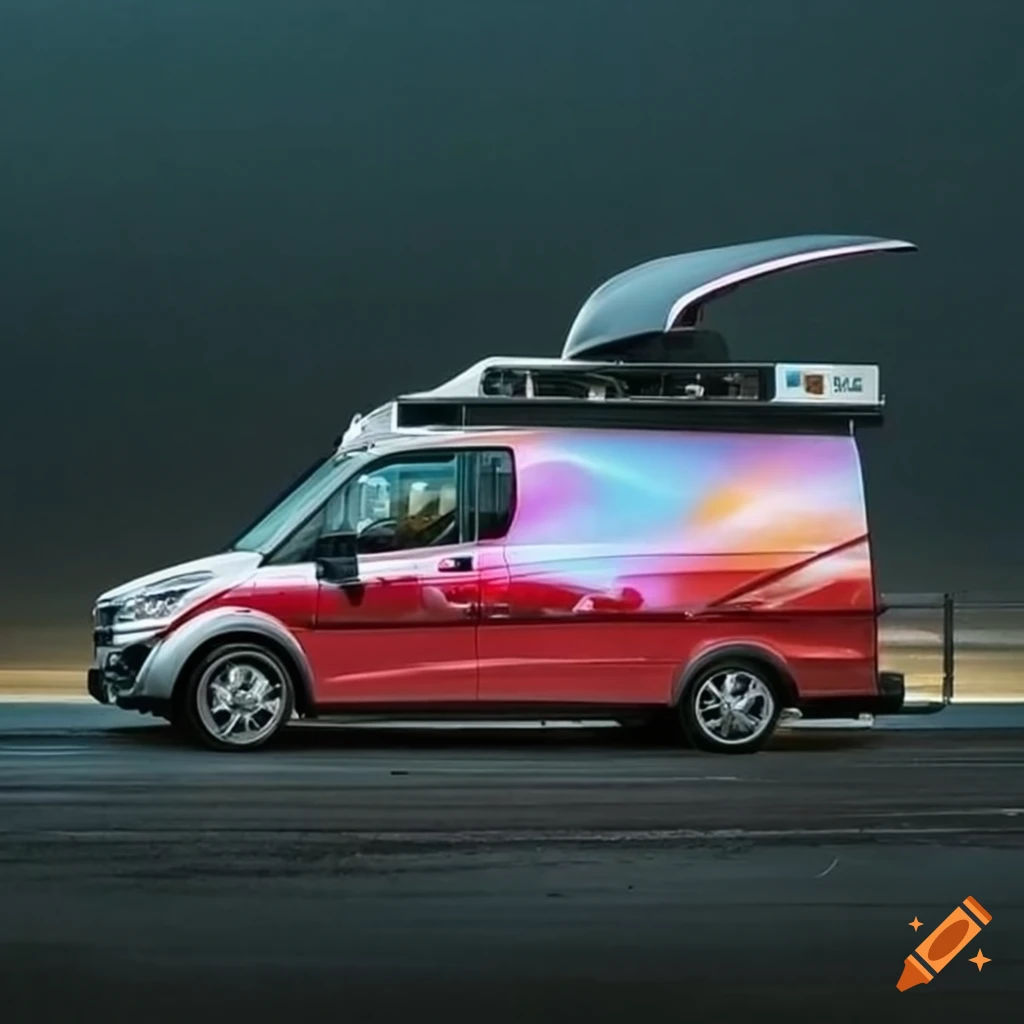 Advertising van with led lights on Craiyon