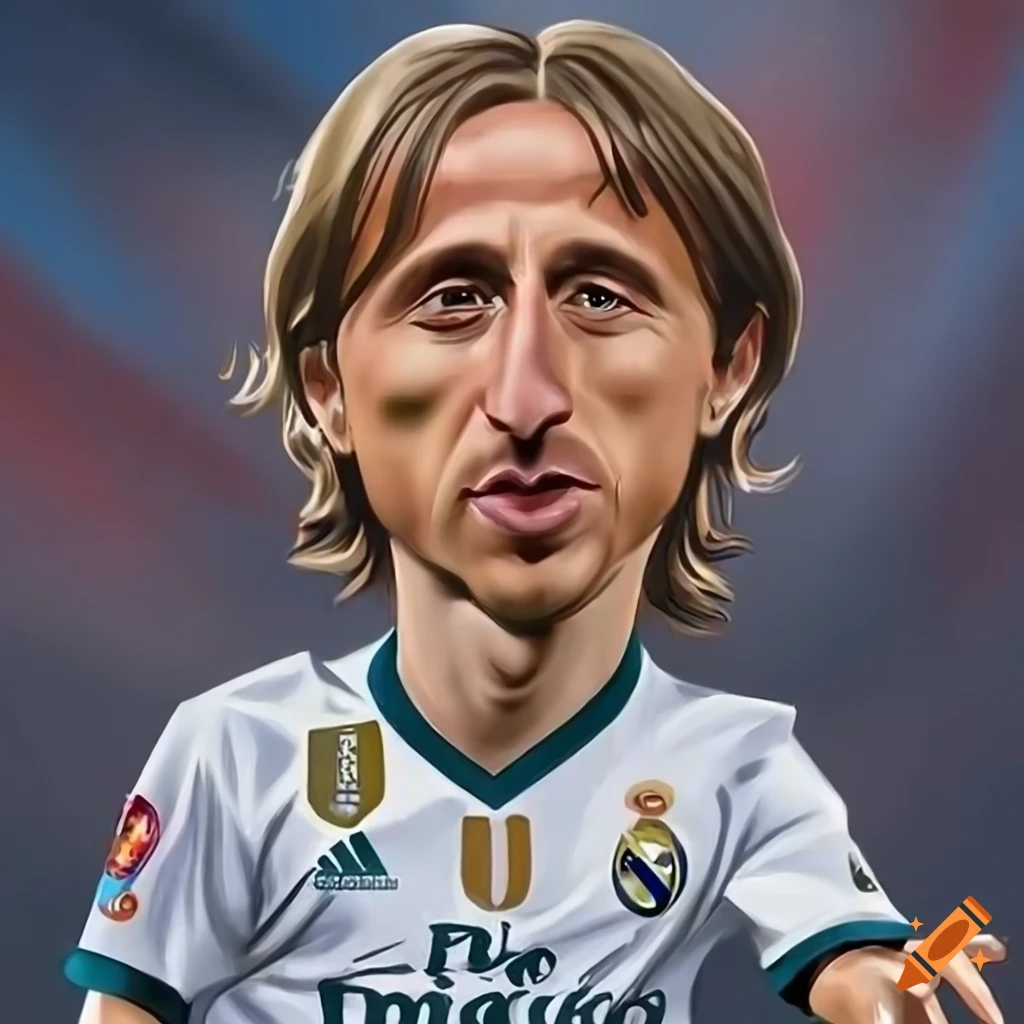 Caricature of Luka Modric on Craiyon