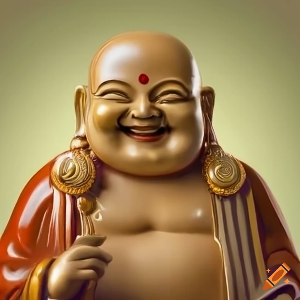 Laughing buddha with a long white beard on Craiyon