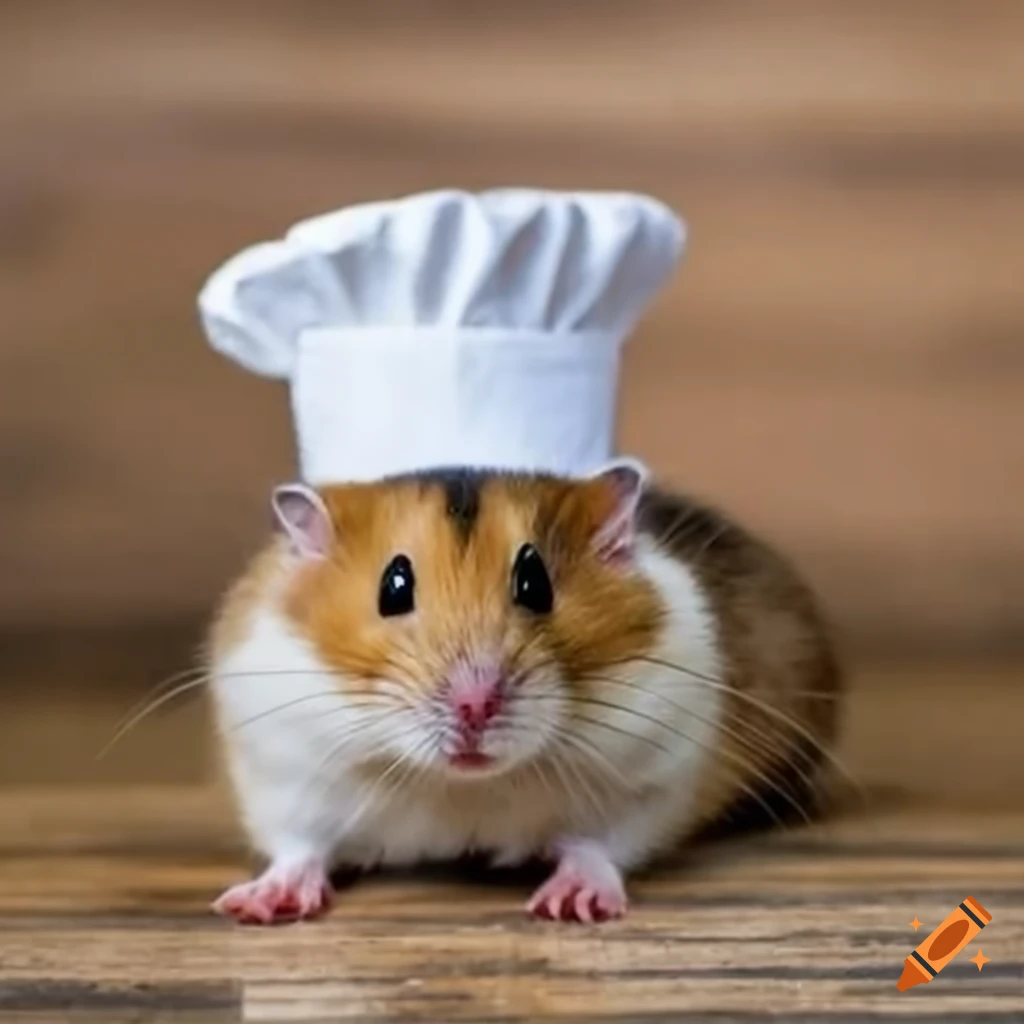 Hamster wearing a chef's hat on Craiyon