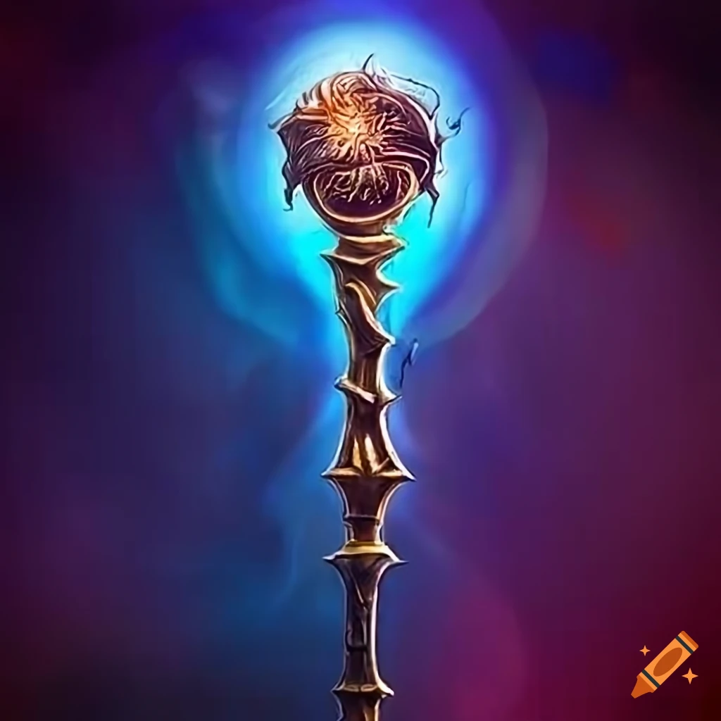 Mythic magical staff on Craiyon