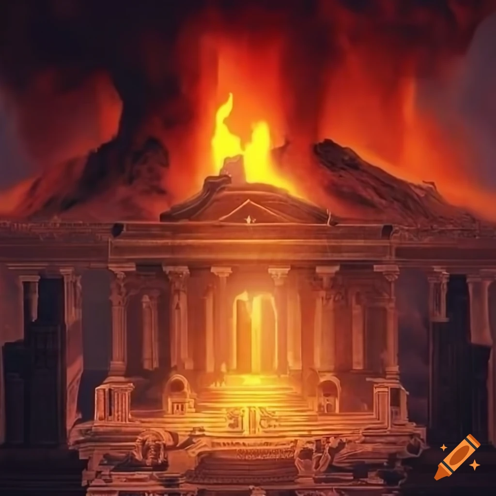 Mythological scene with Zeus on Mount Olympus and Prometheus at Mount ...