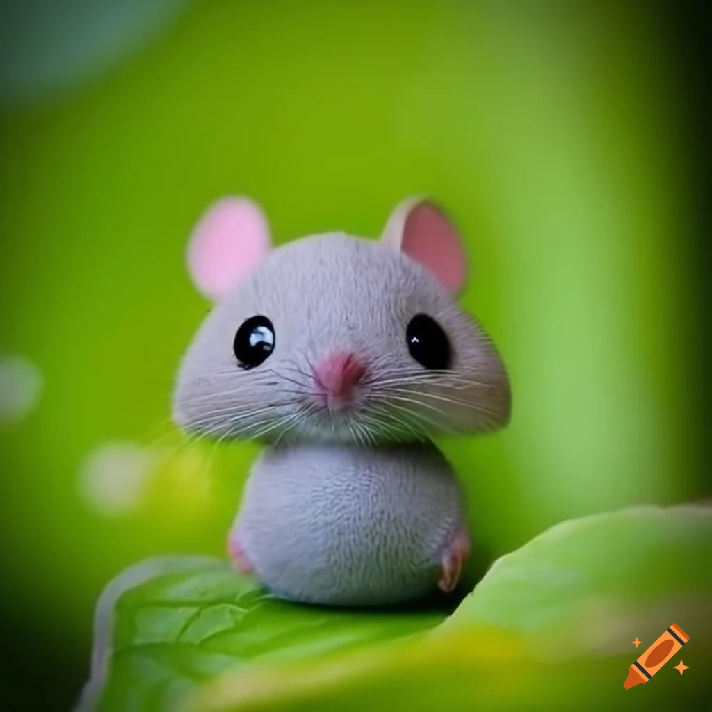 Cute mouse on a leaf on Craiyon