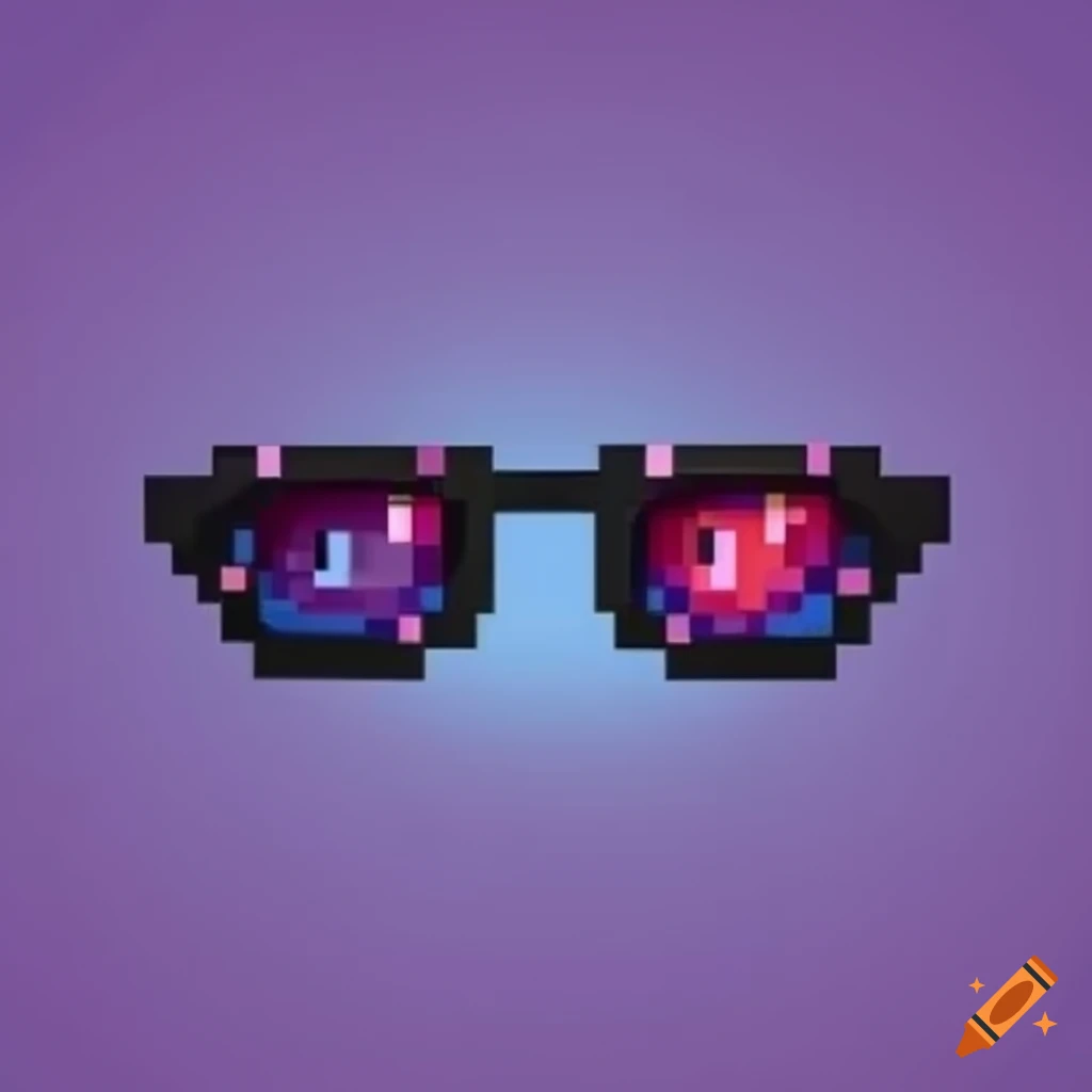 Detailed pixel art illustration of cool sunglasses on Craiyon