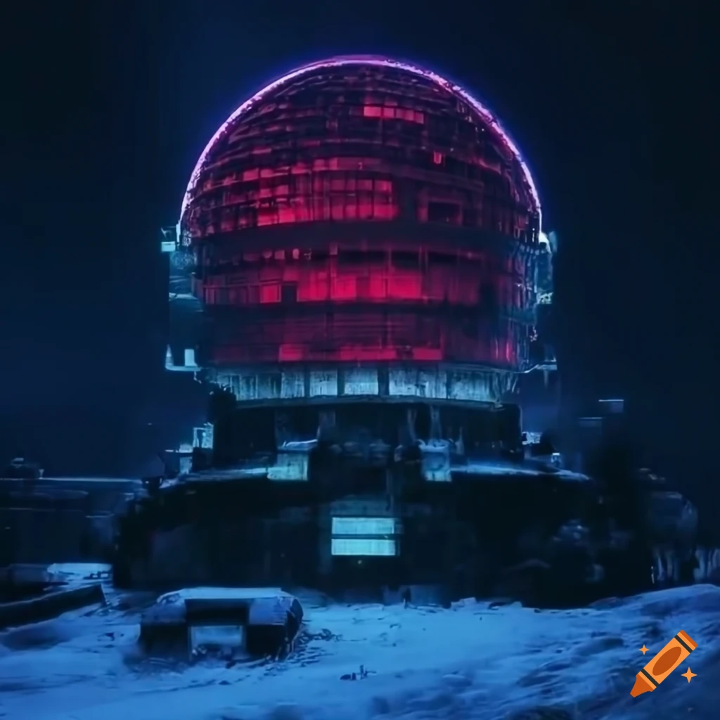 Dystopian futuristic mining colony with cyberpunk aesthetics on Craiyon